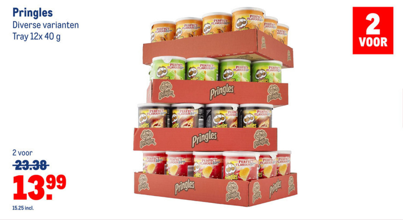 Pringles tray 12x40 g aanbieding bij Makro