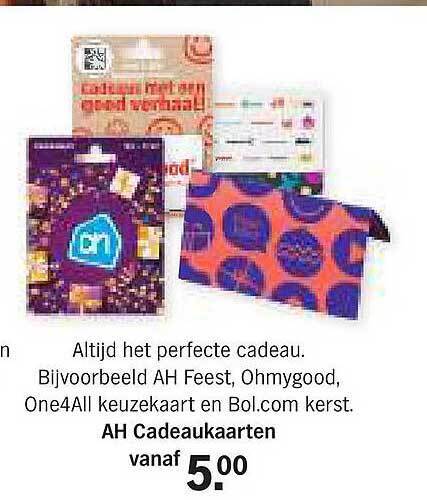 Ah cadeaukaarten aanbieding bij Albert Heijn