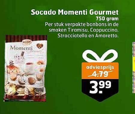 Socado momenti gourmet aanbieding bij Trekpleister