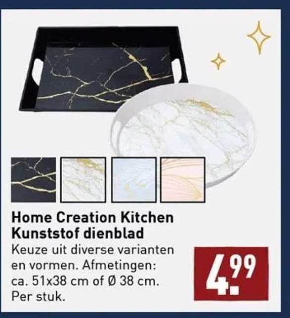 Home creation kitchen kunststof dienblad aanbieding bij ALDI
