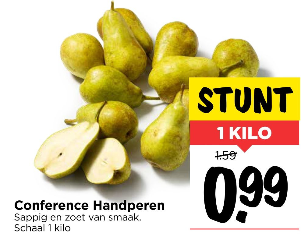 Conference Handperen 1 kilo aanbieding bij Vomar Voordeelmarkt