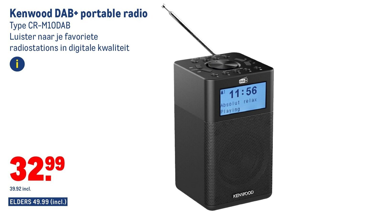 Kenwood DAB+ portable radio aanbieding bij Makro
