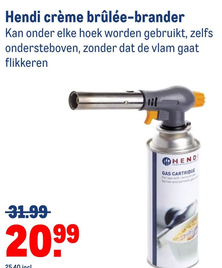 Hendi crème brûlée-brander aanbieding bij Makro