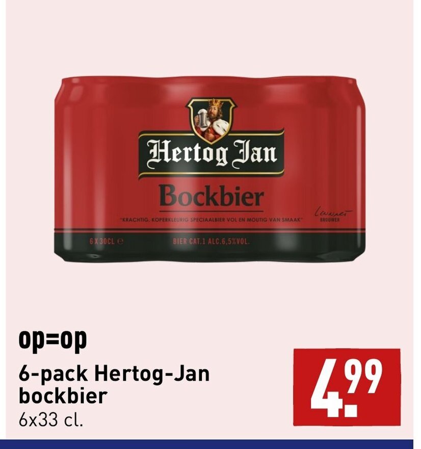 6-pack Hertog-Jan bockbier aanbieding bij ALDI