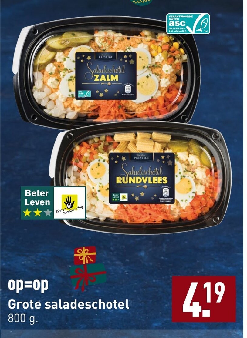 Grote saladeschotel 800 gram aanbieding bij ALDI