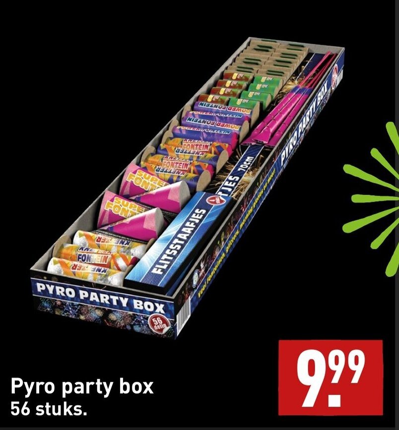 Pyro party box 56 stuks aanbieding bij ALDI