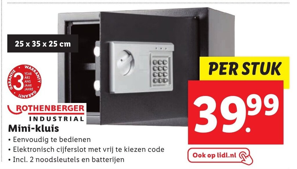 Mini-kluis aanbieding bij Lidl