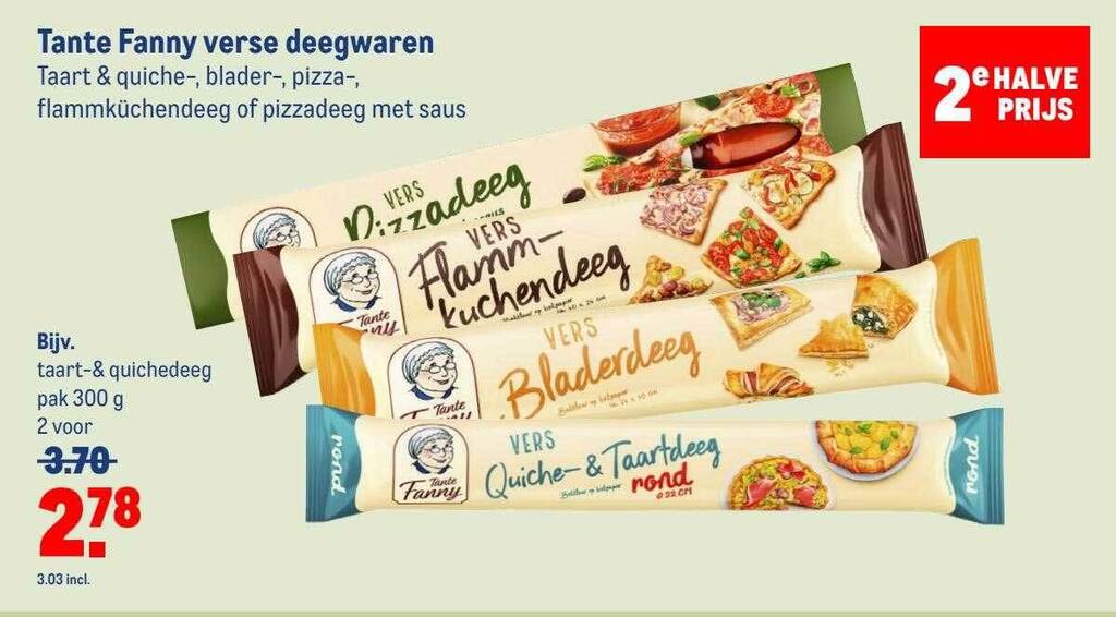 Tante fanny verse deegwaren aanbieding bij Makro