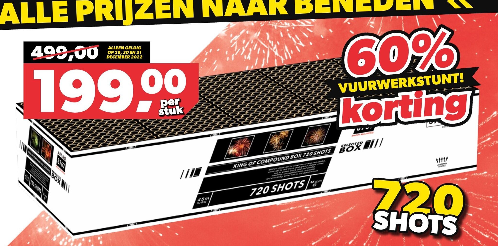 King og Compound Box 720 Shots aanbieding bij Vuurwerk XXL
