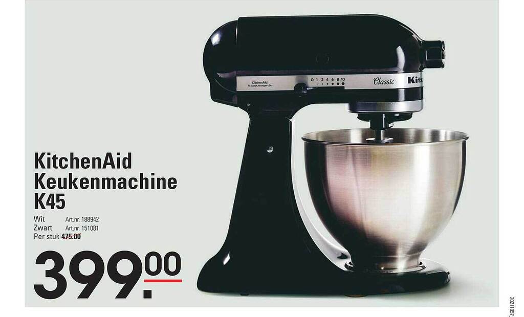 Kitchenaid keukenmachine k45 aanbieding bij De Kweker