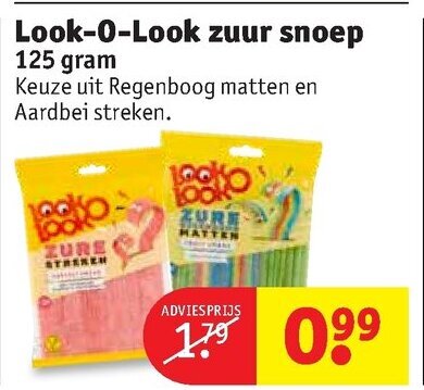 Look-O-Look zuur snoep 125g aanbieding bij Kruidvat