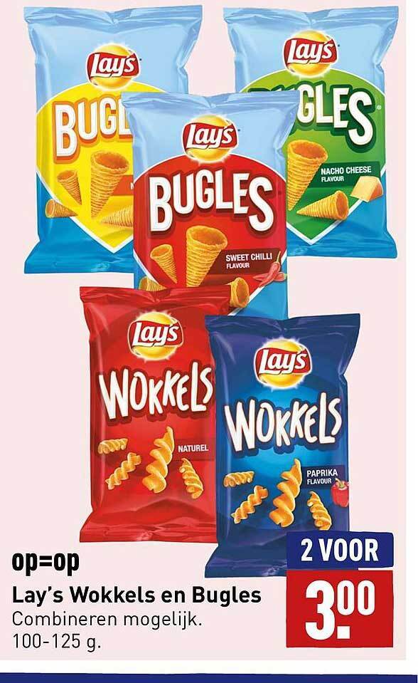Op=op lay's wokkels en bugles aanbieding bij ALDI