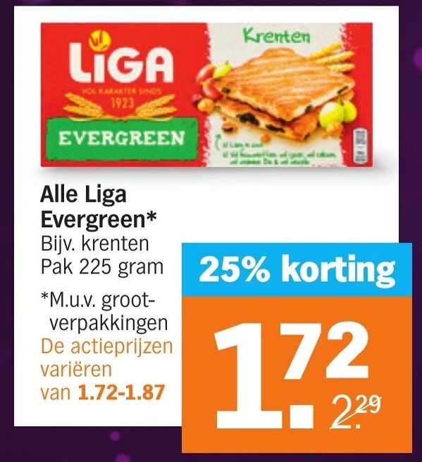 Alle liga evergreen aanbieding bij Albert Heijn