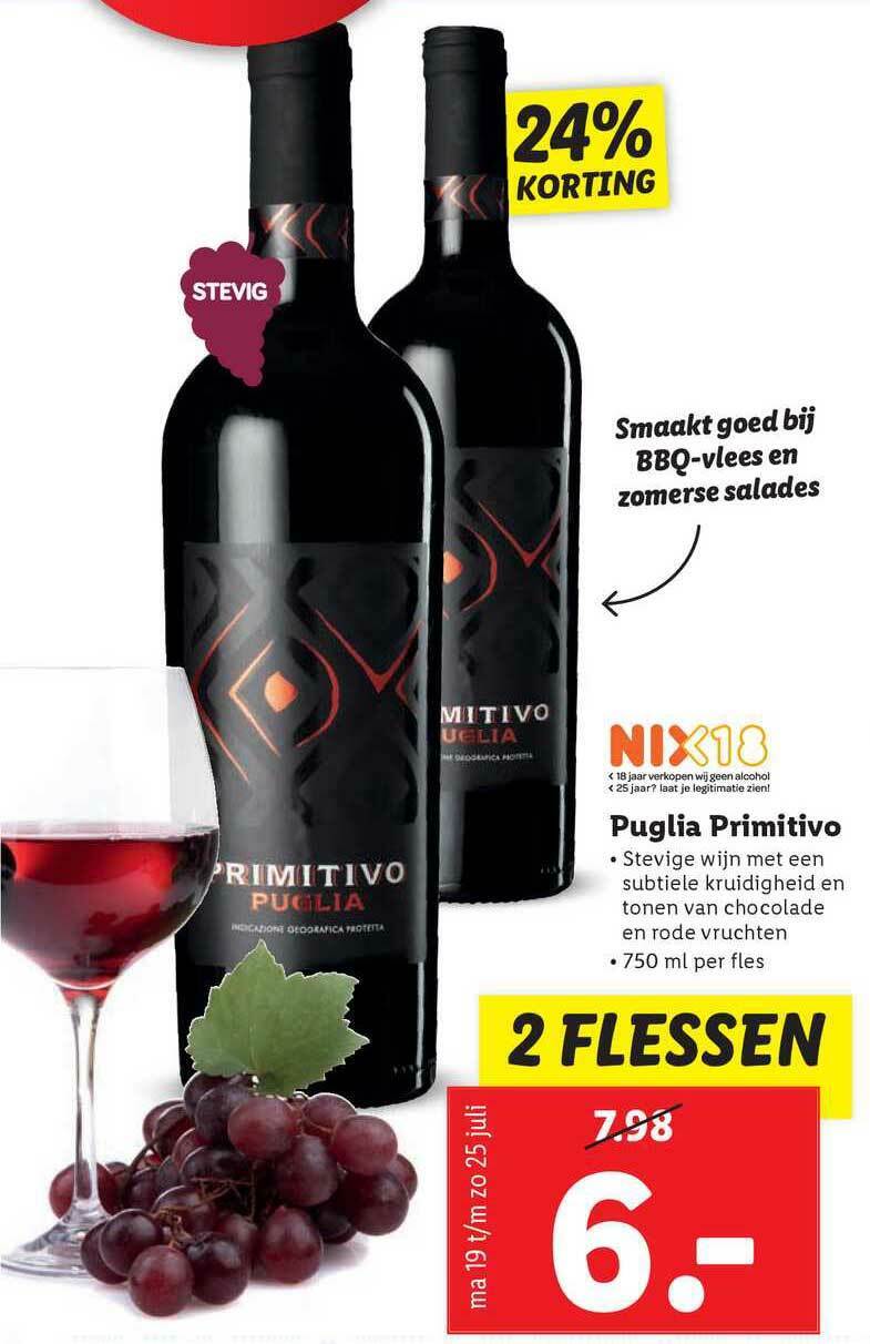 Puglia Primitivo 24% Korting aanbieding bij Lidl