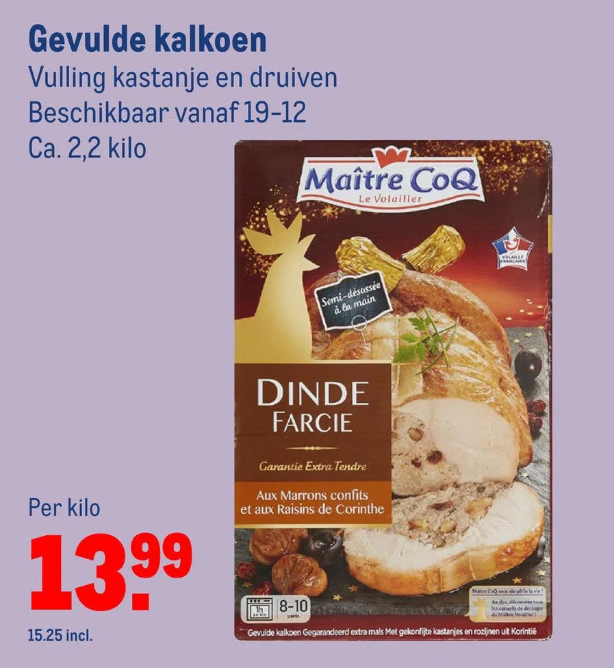 Gevulde kalkoen aanbieding bij Makro