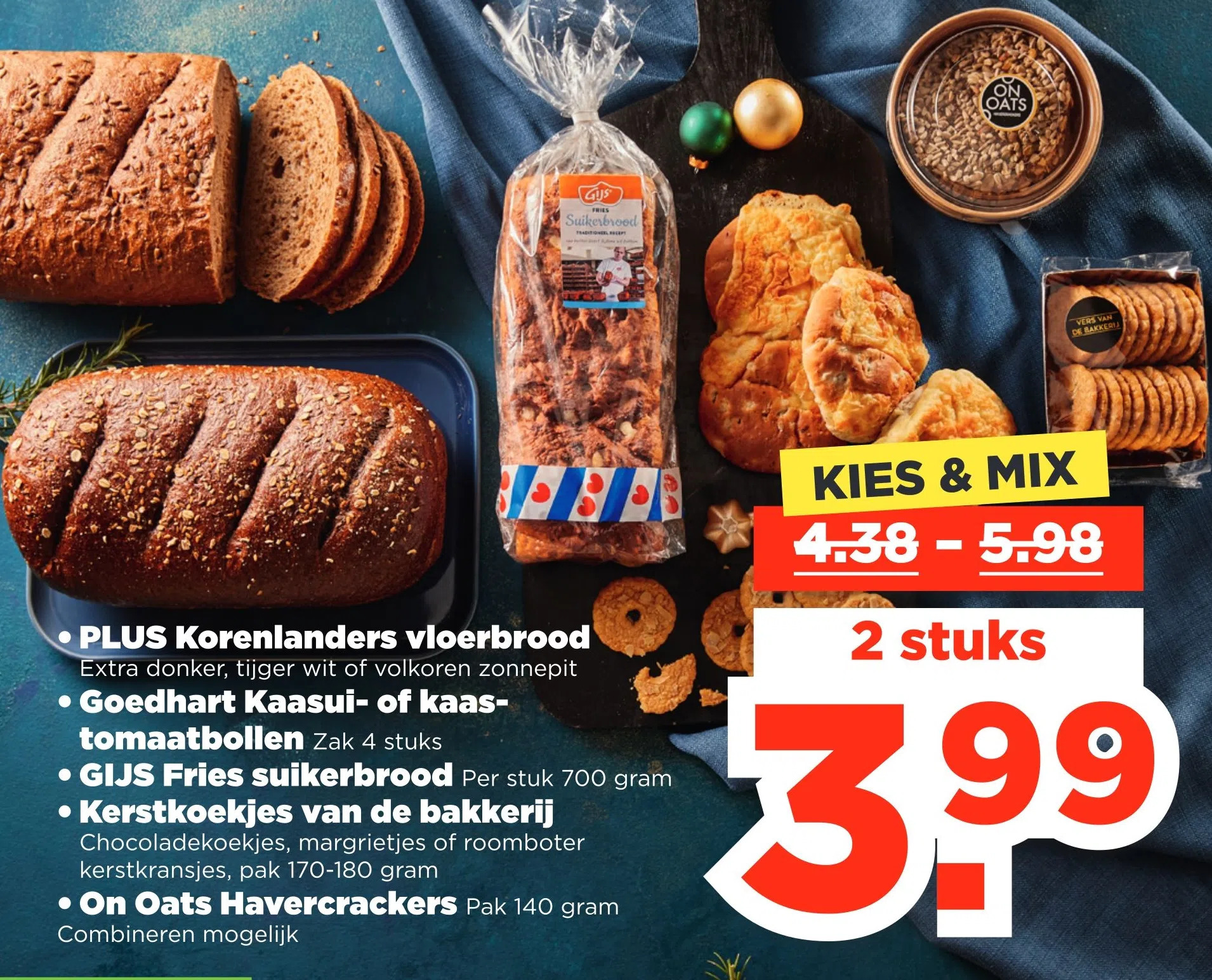 Plus korenlanders vloerbrood, goedhart kaasui- of kaas- tomaatbollen ...