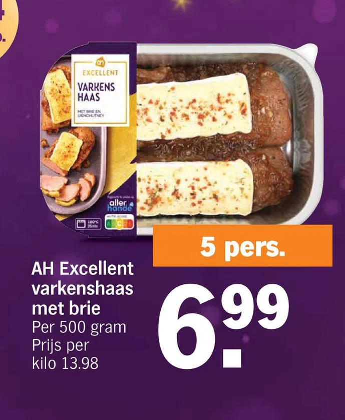 Ah excellent varkenshaas met brie aanbieding bij Albert Heijn