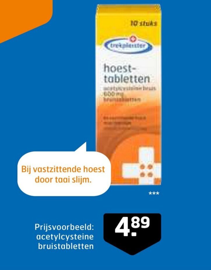 acetylcysteine bruistabletten aanbieding bij Trekpleister