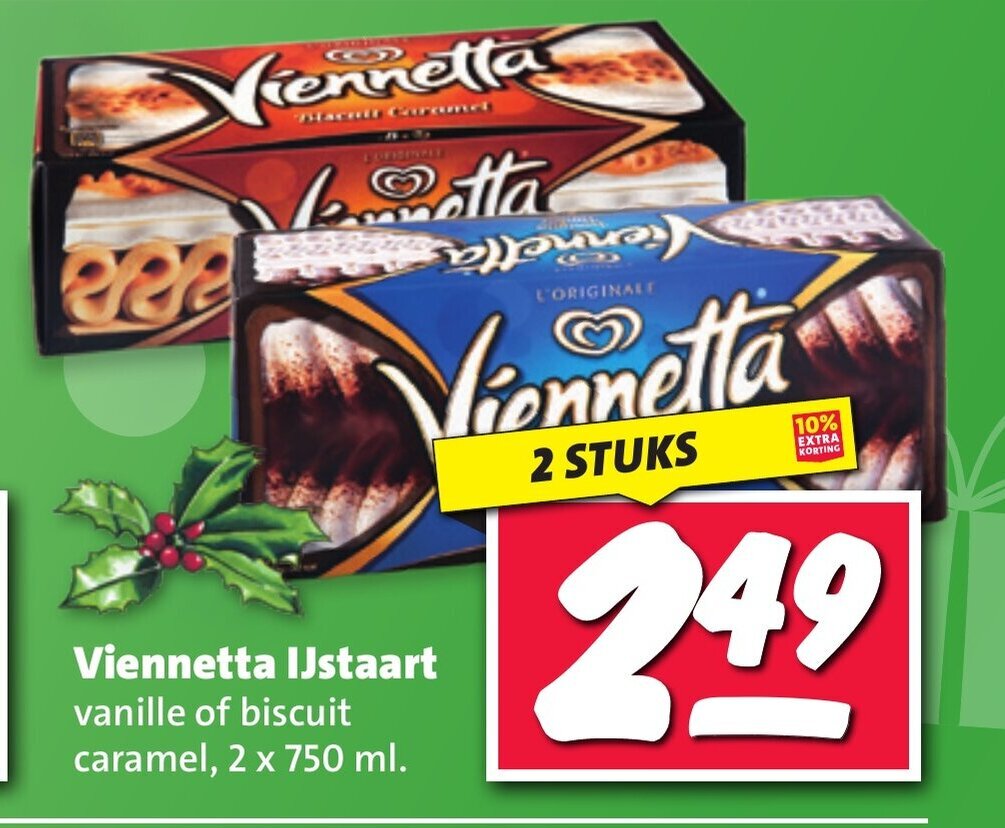 Viennetta IJstaart 2 x 750 ml aanbieding bij Nettorama