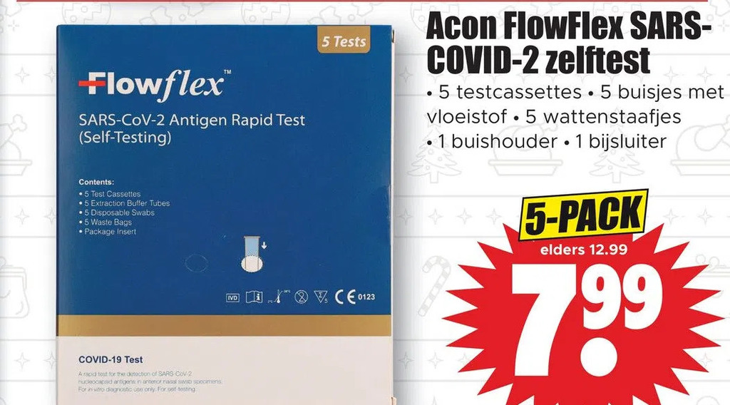 Acon flowflex sars covid-2 zelftest aanbieding bij Dirk