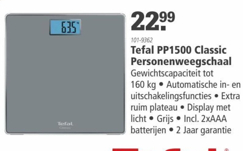 Tefal PP1500 classic personenweegschaal aanbieding bij Marskramer