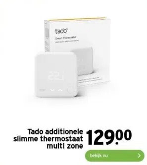 Tado additionele slimme thermostaat multi zone aanbieding bij GAMMA