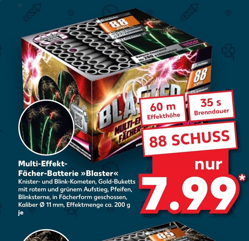 Multi-Effekt-Facher-Batterie Blaster 88 schuss aanbieding bij Kaufland DE