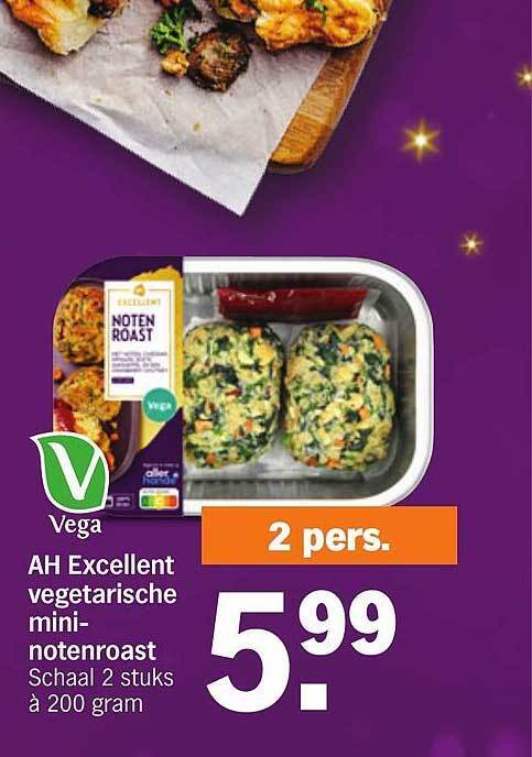 Ah excellent vegetarische mini-notenroast aanbieding bij Albert Heijn