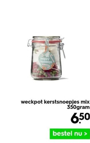 Weckpot kerstsnoepjes mix 350gram aanbieding bij HEMA