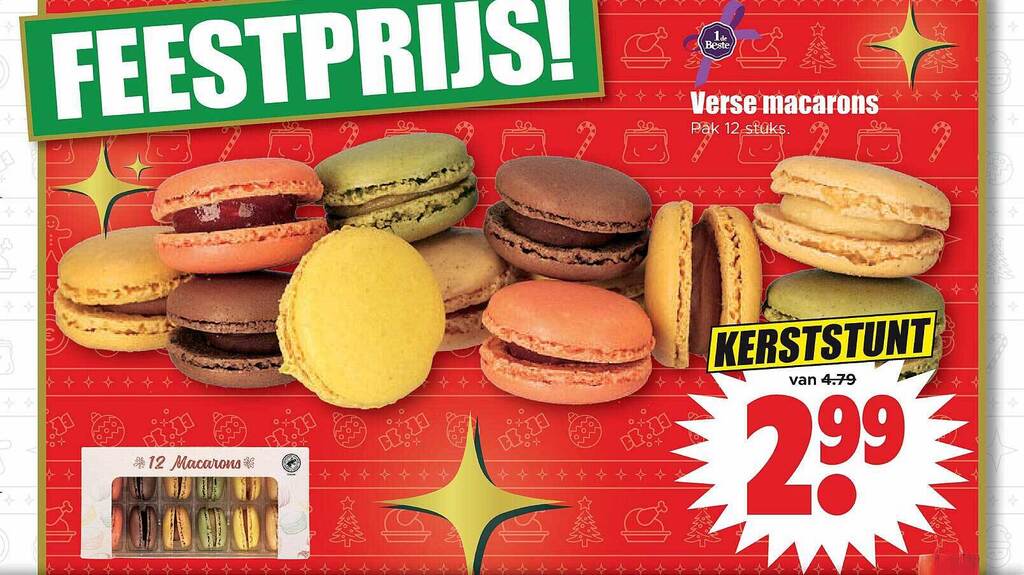 Verse macarons aanbieding bij Dirk