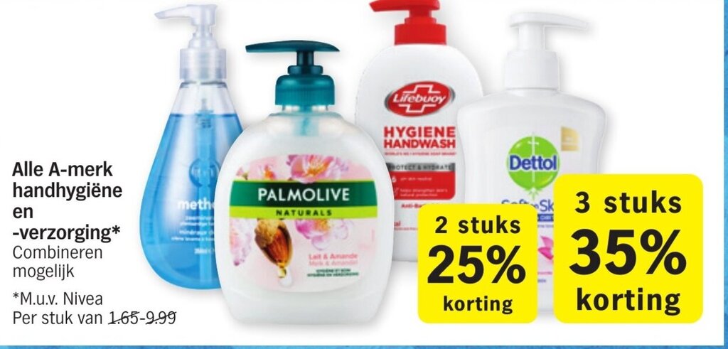Alle A-merk handhygiene en -verzorging aanbieding bij Albert Heijn