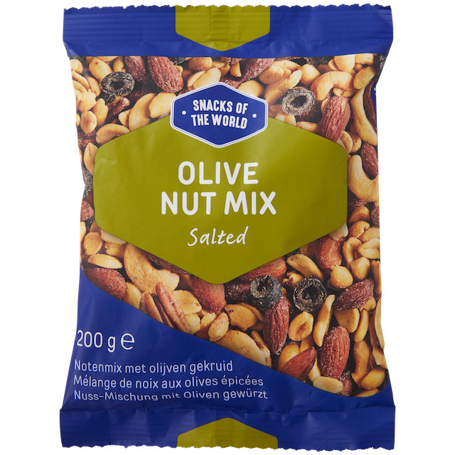 Snacks of the world olive nut mix salted aanbieding bij Action