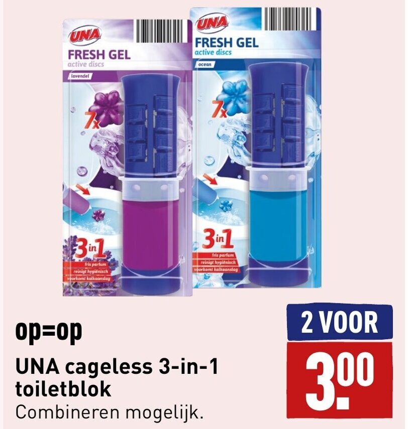 UNA cageless 3-in-1 toiletblok aanbieding bij ALDI