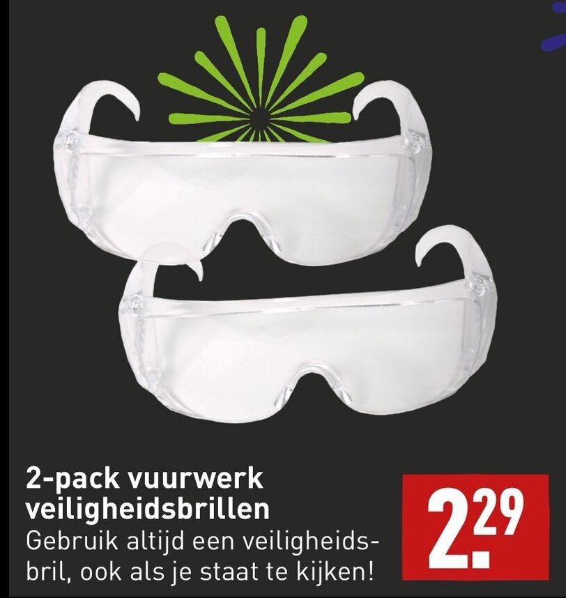 2-pack vuurwerk veiligheidsbrillen aanbieding bij ALDI