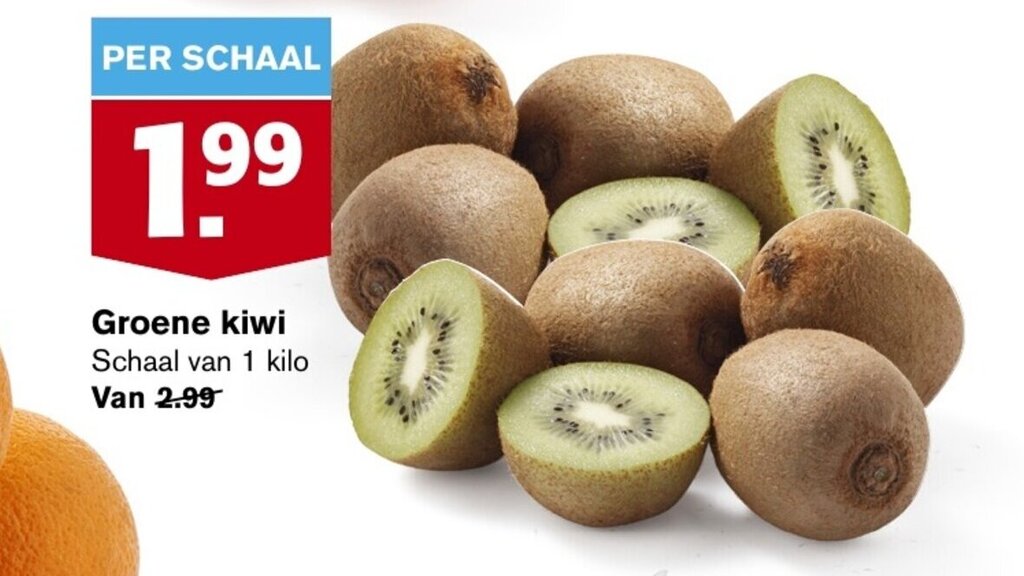 Groene Kiwi 1 kilo aanbieding bij Hoogvliet