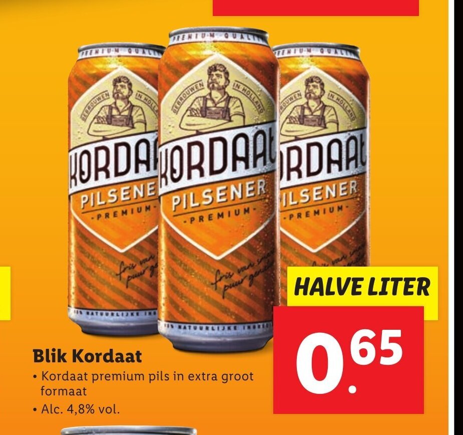 Kordaat Blik halve liter aanbieding bij Lidl