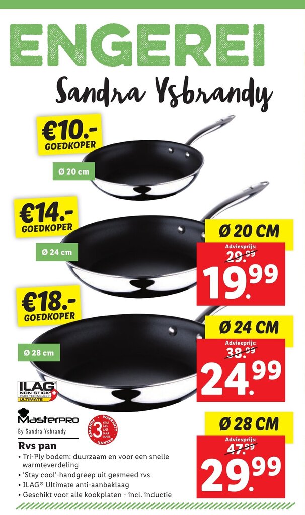 Rvs pan 20 cm aanbieding bij Lidl