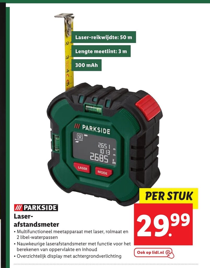 Parkside Laser-afstandsmeter per stuk aanbieding bij Lidl