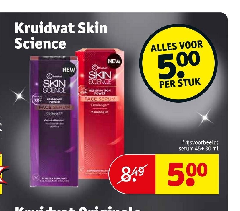 Skin Science serum 45+30 ml aanbieding bij Kruidvat