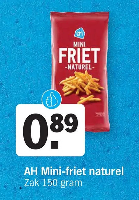 Ah mini-friet naturel aanbieding bij Albert Heijn