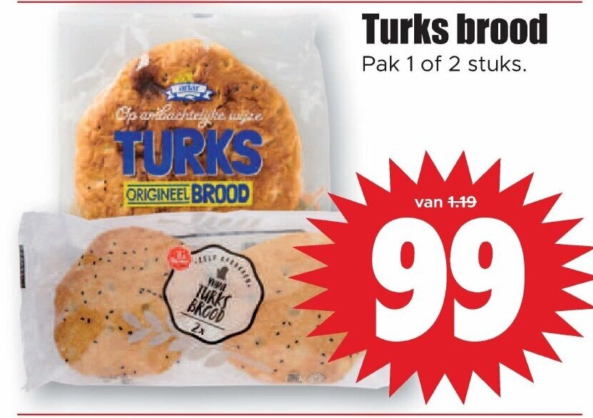 Turks brood aanbieding bij Dirk