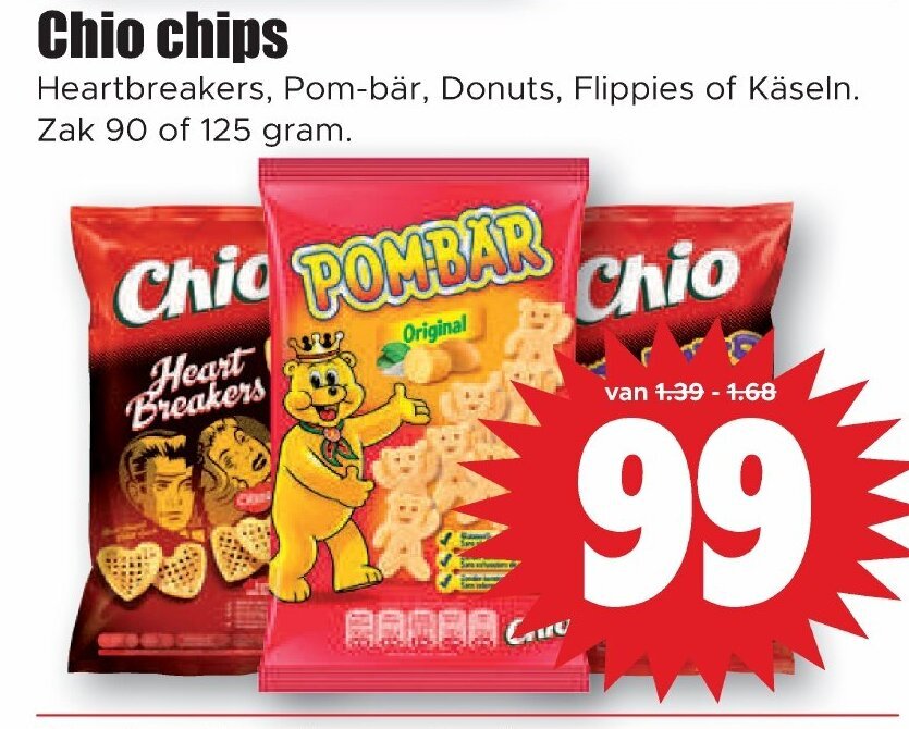 Chio chips 90 -125g aanbieding bij Dirk