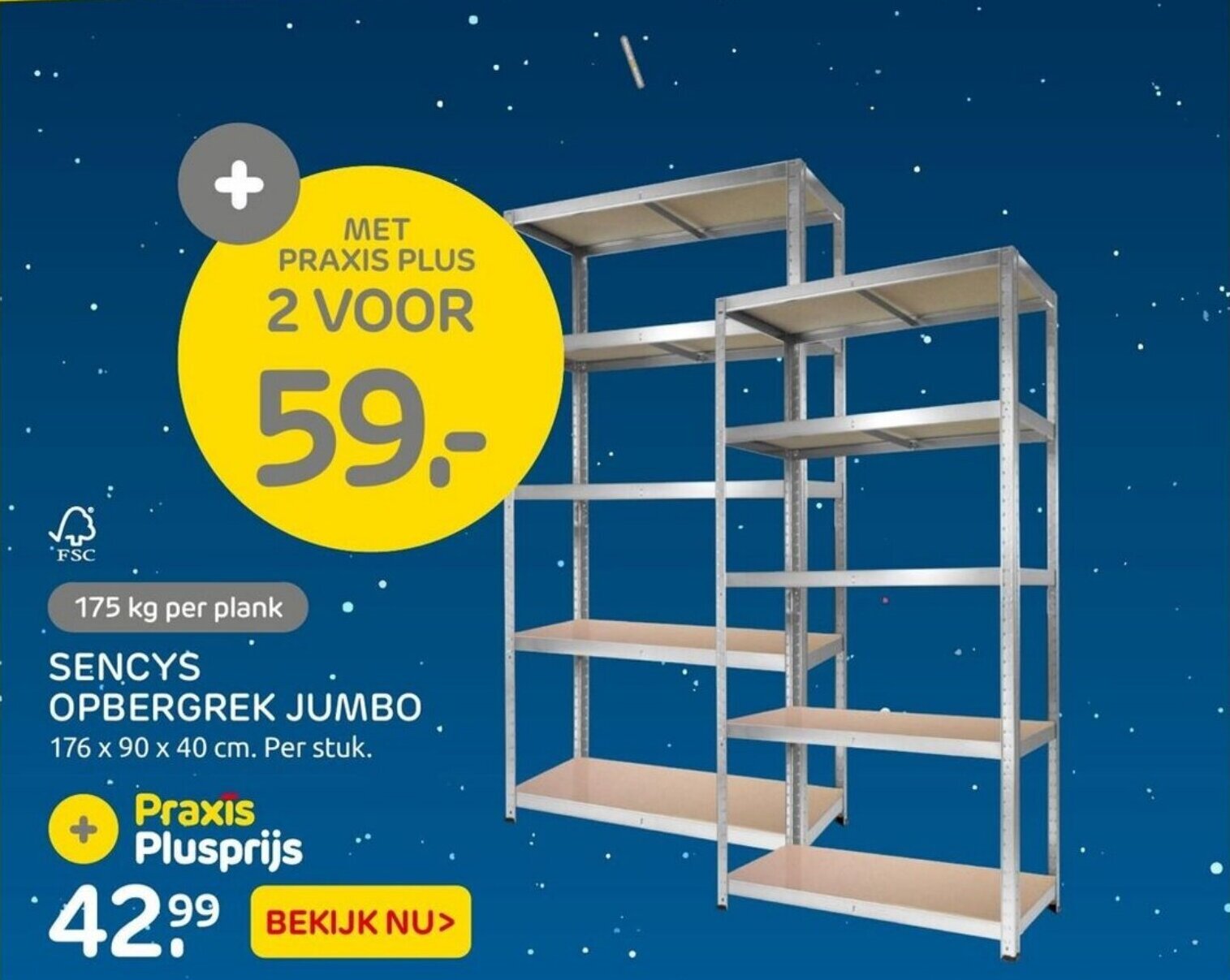 Sencys Opbergrek Jumbo 176 x 90 x 40 cm aanbieding bij Praxis