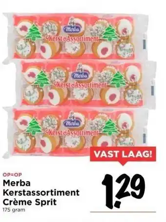 Merba kerstassortiment crème sprit aanbieding bij Vomar Voordeelmarkt