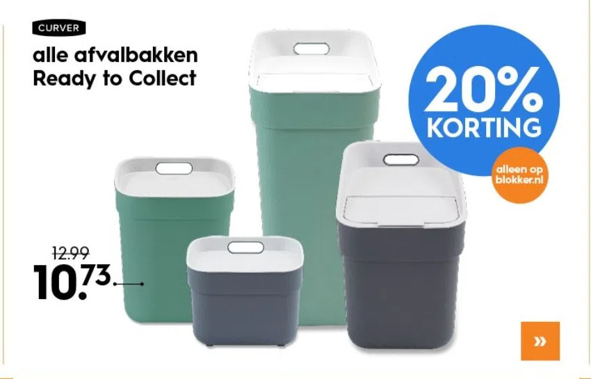 Alle afvalbakken ready to collect aanbieding bij Blokker