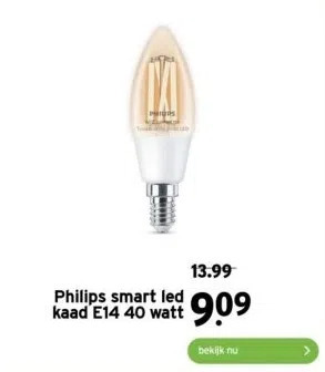Philips smart led kaad e14 40 watt aanbieding bij GAMMA