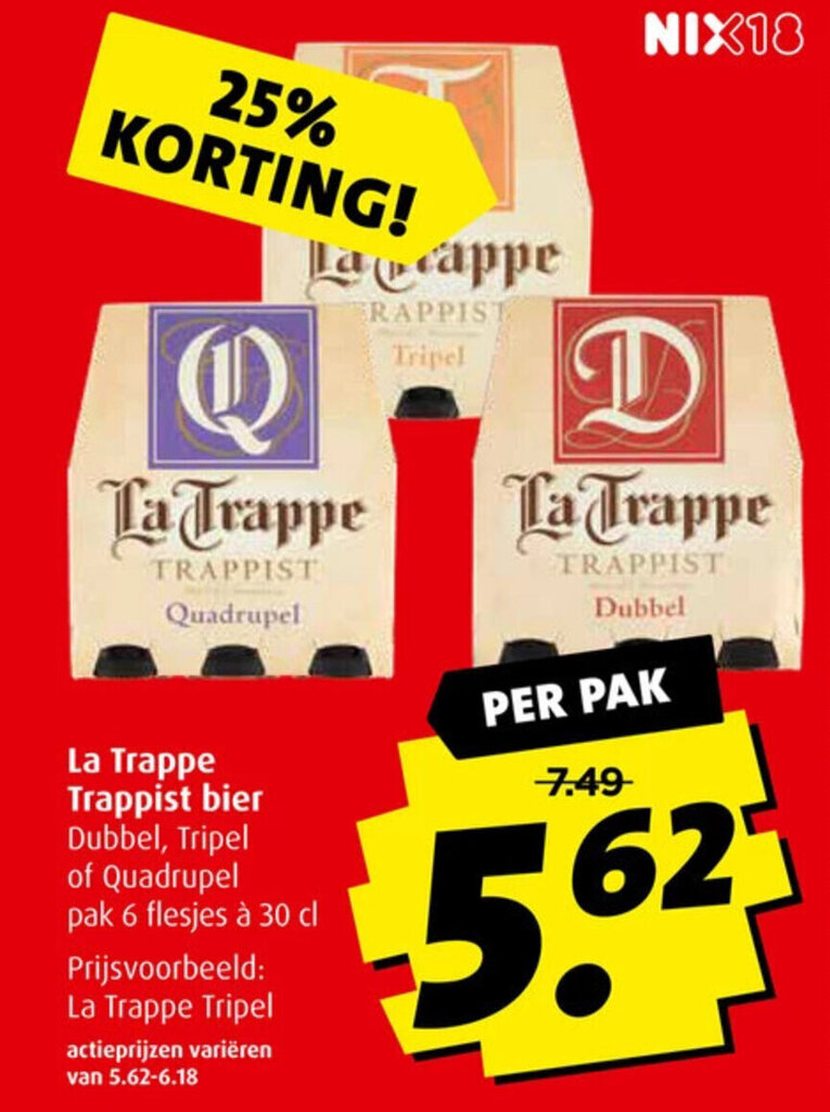 La Trappe Trappist bier aanbieding bij Boni