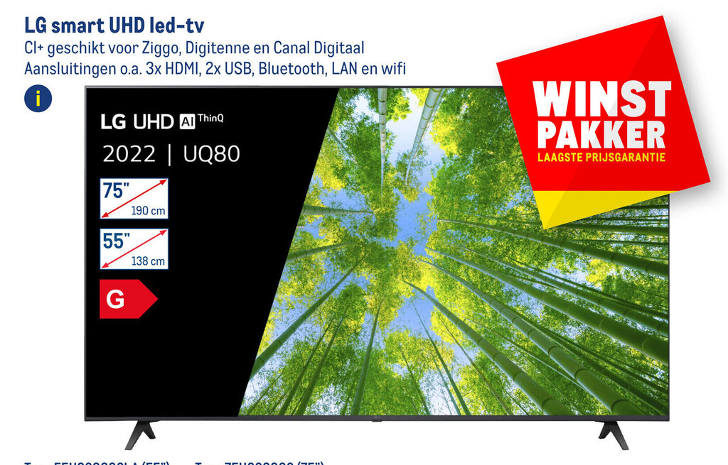 LG smart UHD led-tv 55'' aanbieding bij Makro