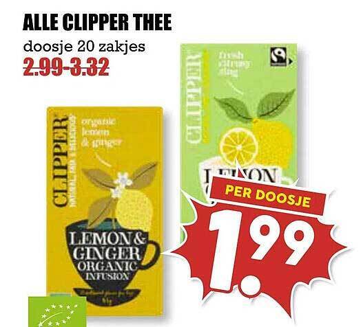 Alle clipper thee aanbieding bij MCD Supermarkt
