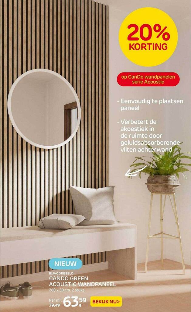 Candi green accoustic wandpaneel aanbieding bij Praxis